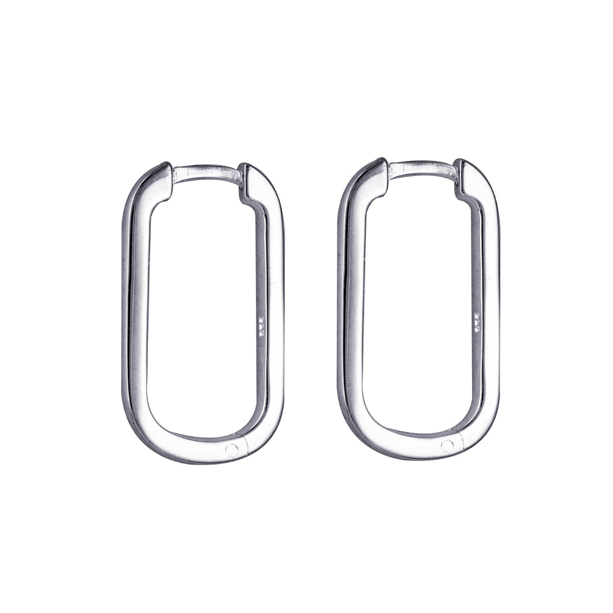 Sterling Silver Rectangular Huggies | My Jewellery Shop
