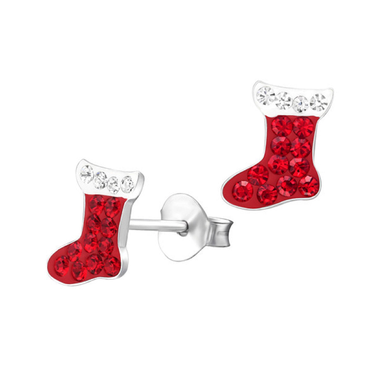 Sterling Silver Christmas Crystal Stocking Studs – My Jewellery Shop